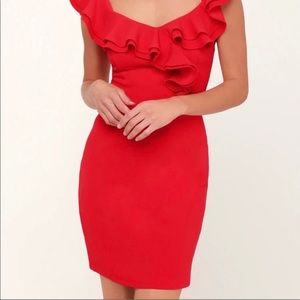 Lulus | Dresses | Lulus Red Ruffled Dress | Poshmark